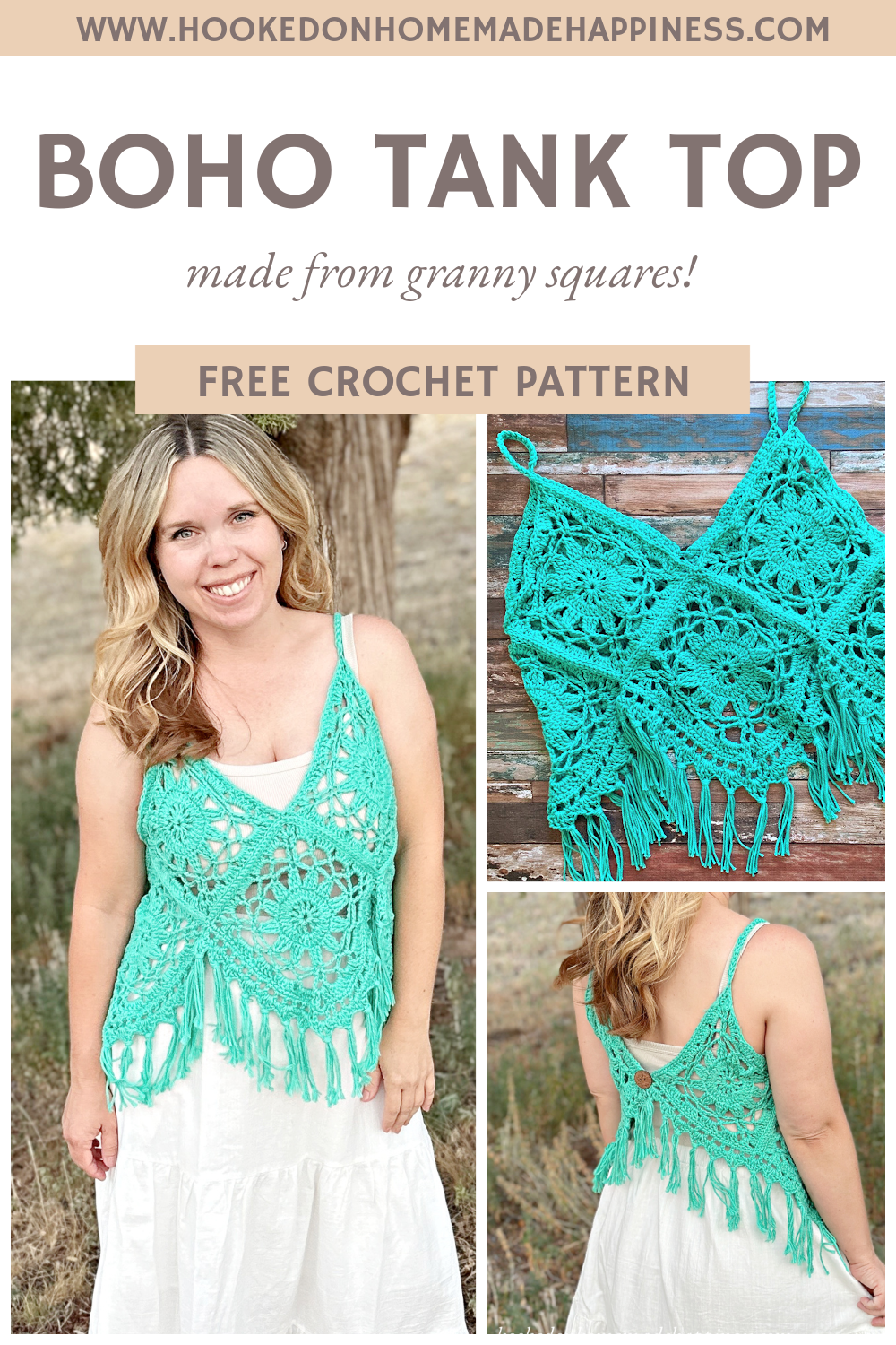 How to Crochet the Boho Tank Top Pattern - Hooked on Homemade Happiness