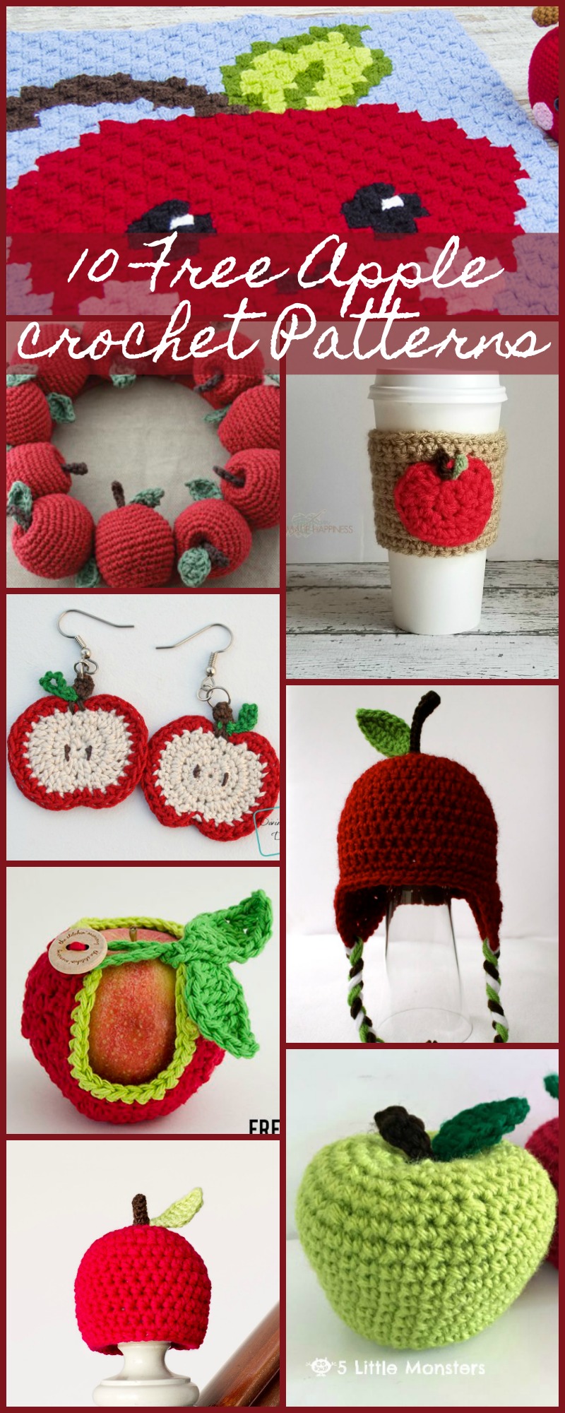 10 Free Apple Crochet Patterns - Hooked on Homemade Happiness