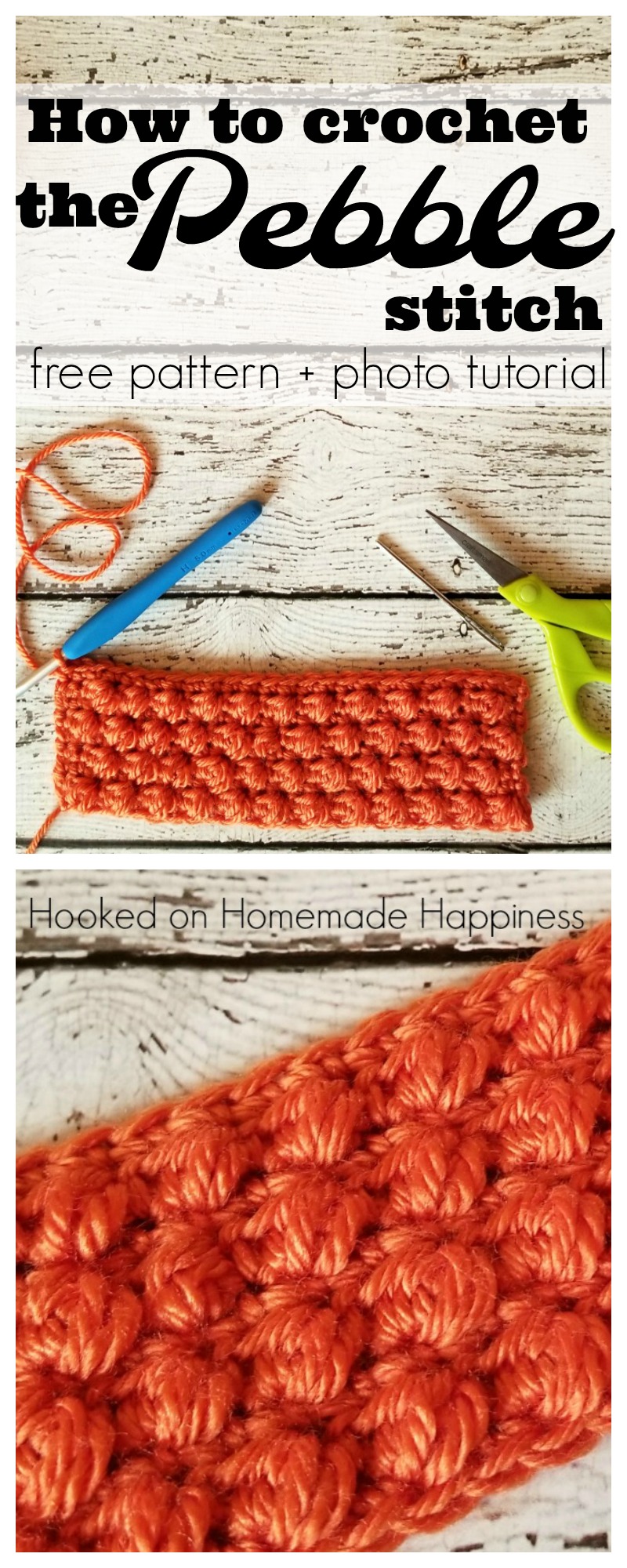 How to Crochet the Pebble Stitch - Hooked on Homemade Happiness