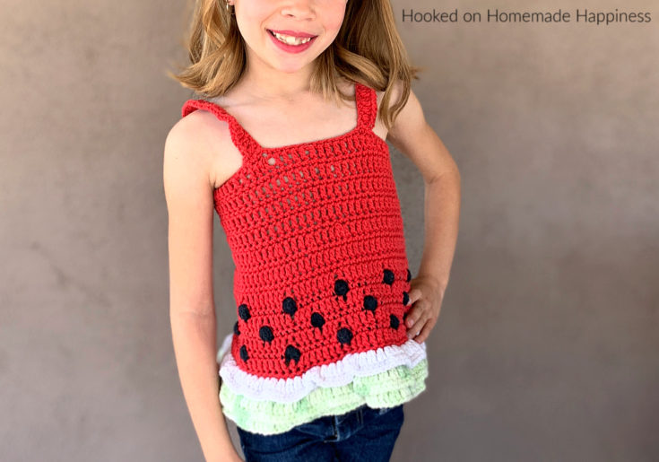 Watermelon Kid's Top Crochet Pattern - Hooked on Homemade Happiness