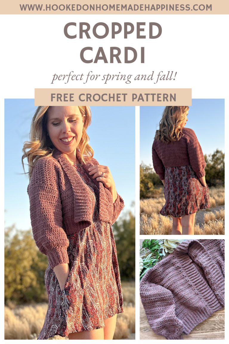 Cropped Cardi Crochet Pattern - Hooked on Homemade Happiness