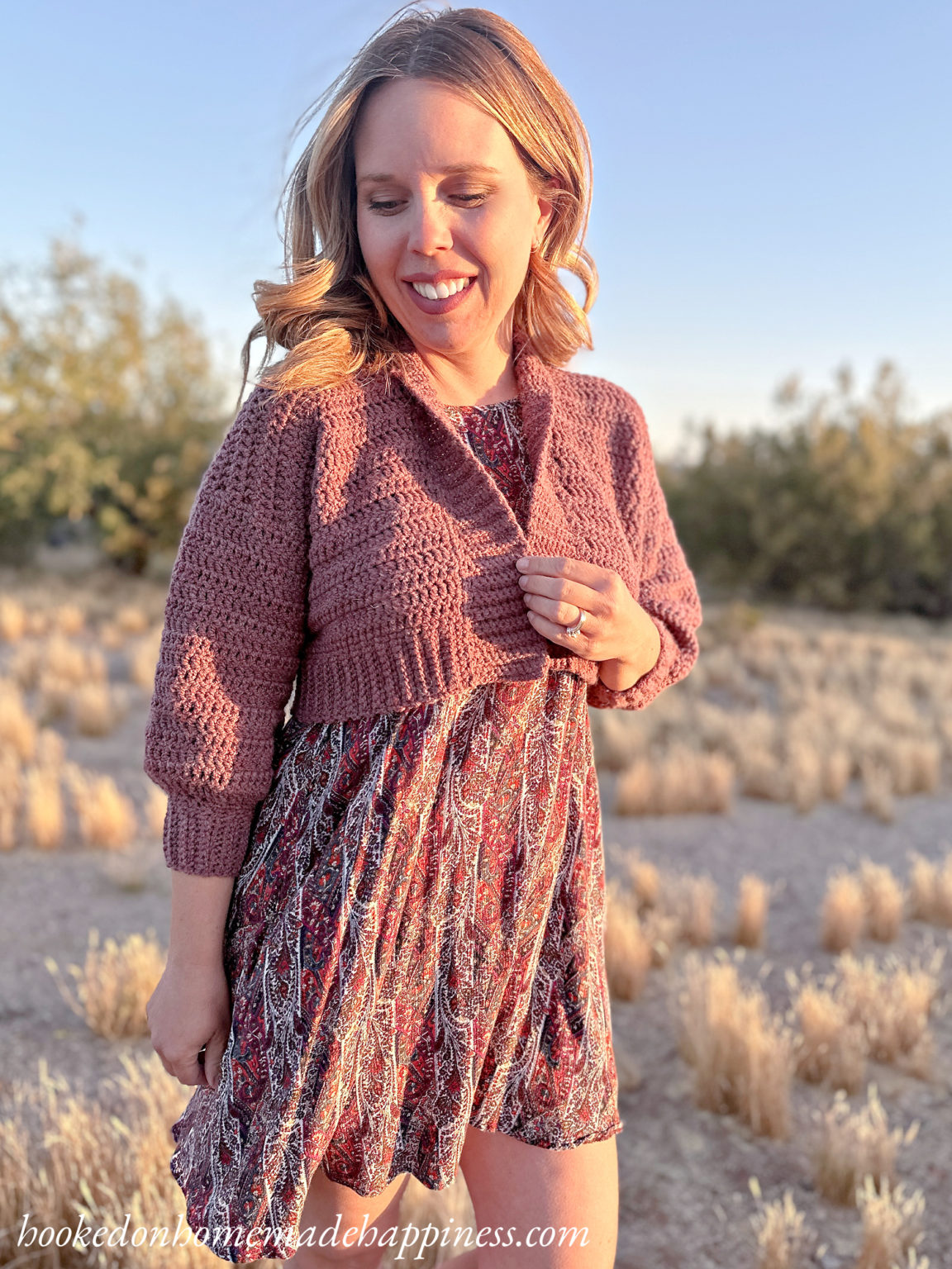 Cropped Cardi Crochet Pattern - Hooked on Homemade Happiness