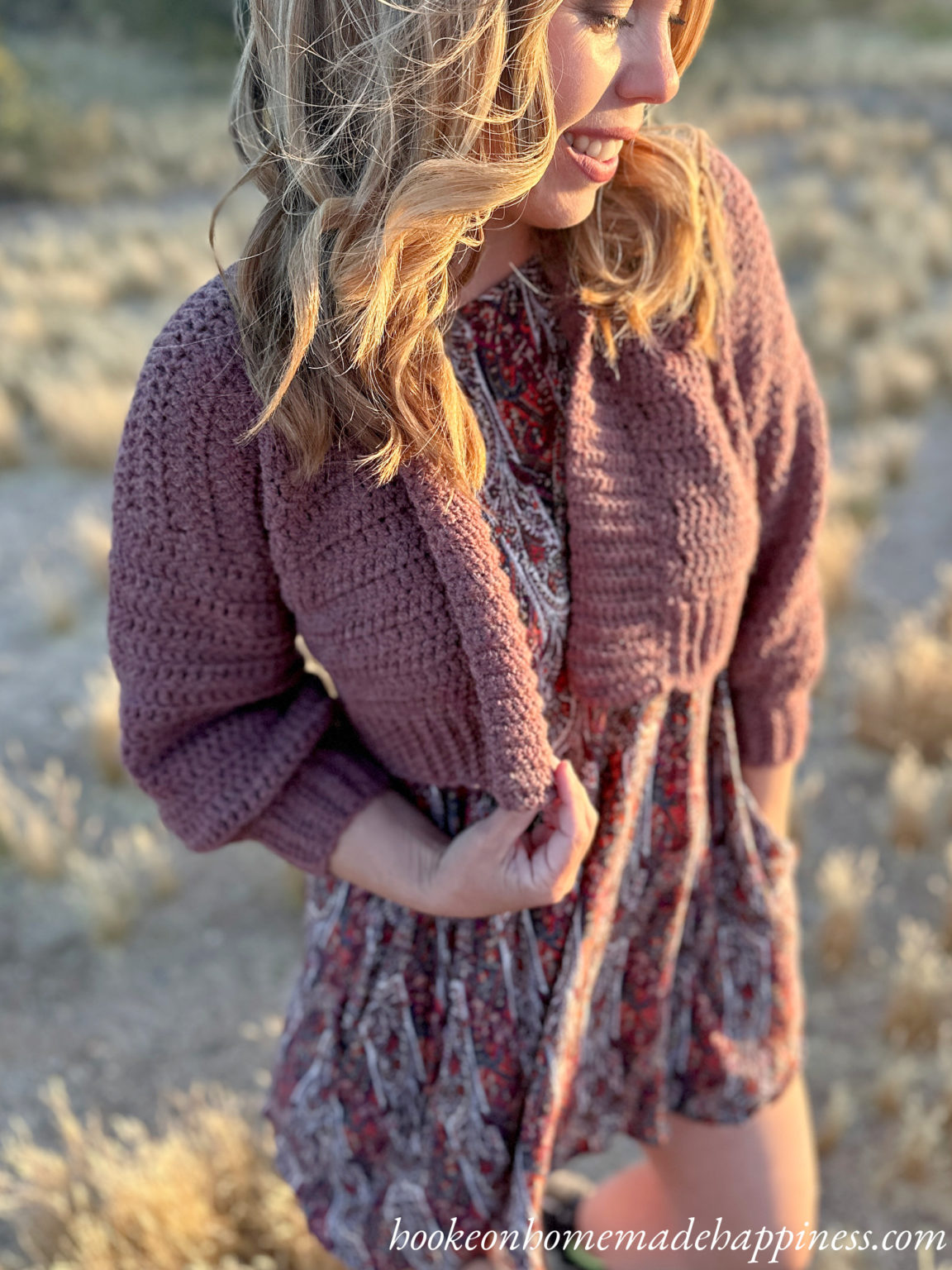 Cropped Cardi Crochet Pattern - Hooked on Homemade Happiness