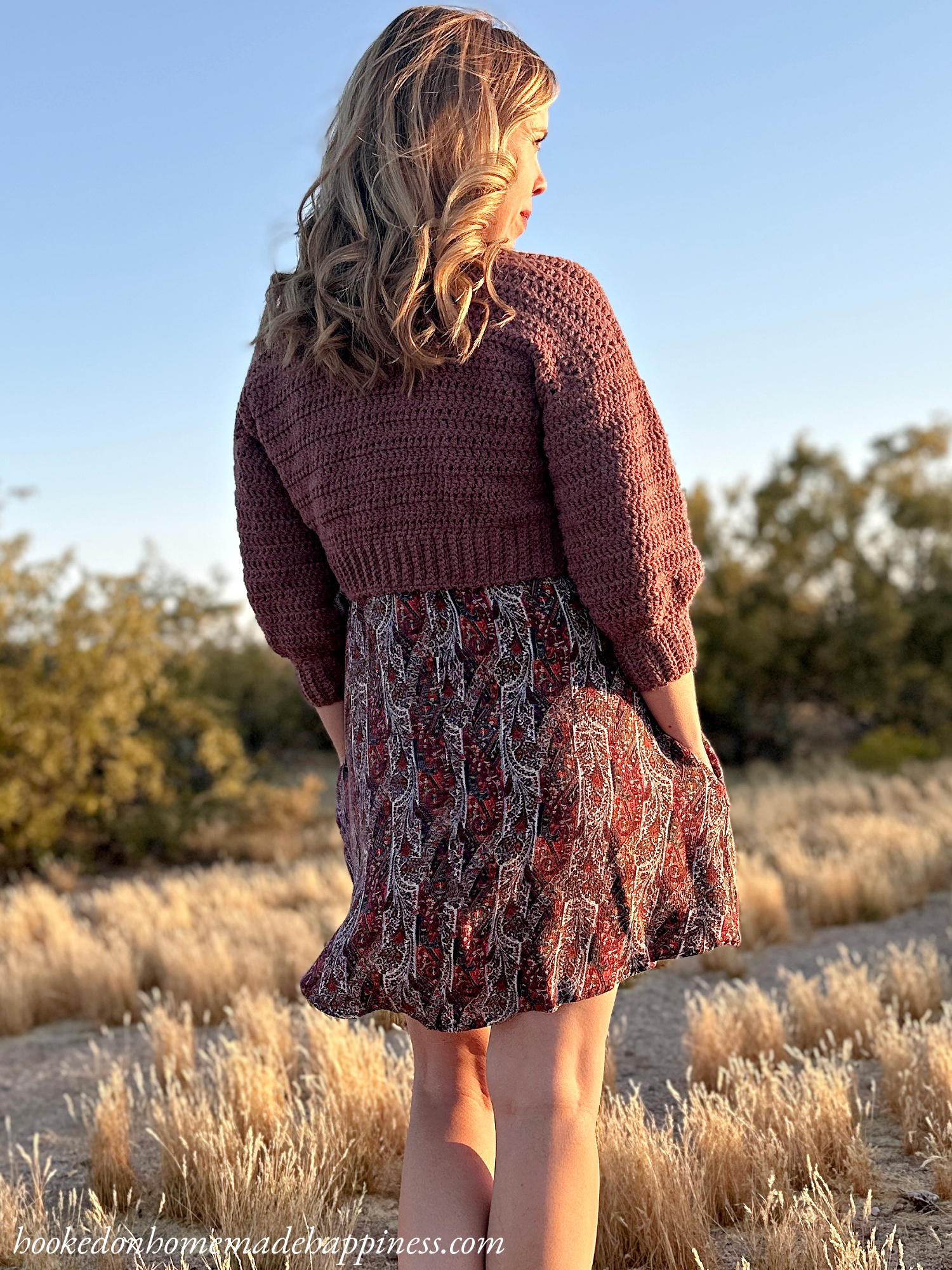 Cropped Cardi Crochet Pattern - Hooked on Homemade Happiness
