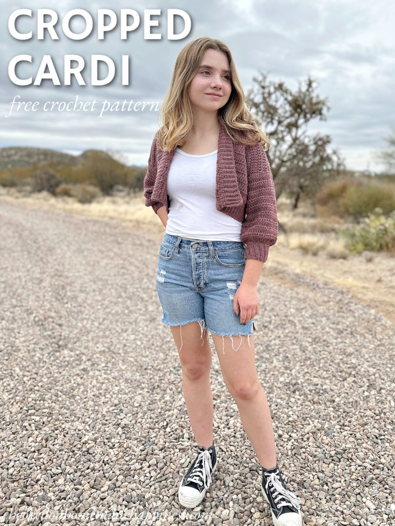 Cropped Cardi Crochet Pattern - Hooked on Homemade Happiness