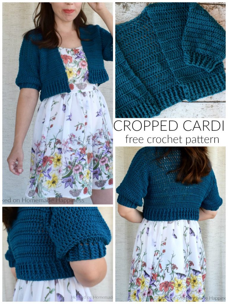 Cropped Cardi Crochet Pattern - Hooked on Homemade Happiness