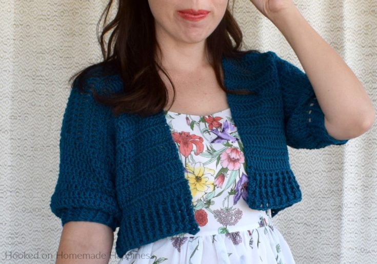 Cropped Cardi Crochet Pattern - Hooked on Homemade Happiness