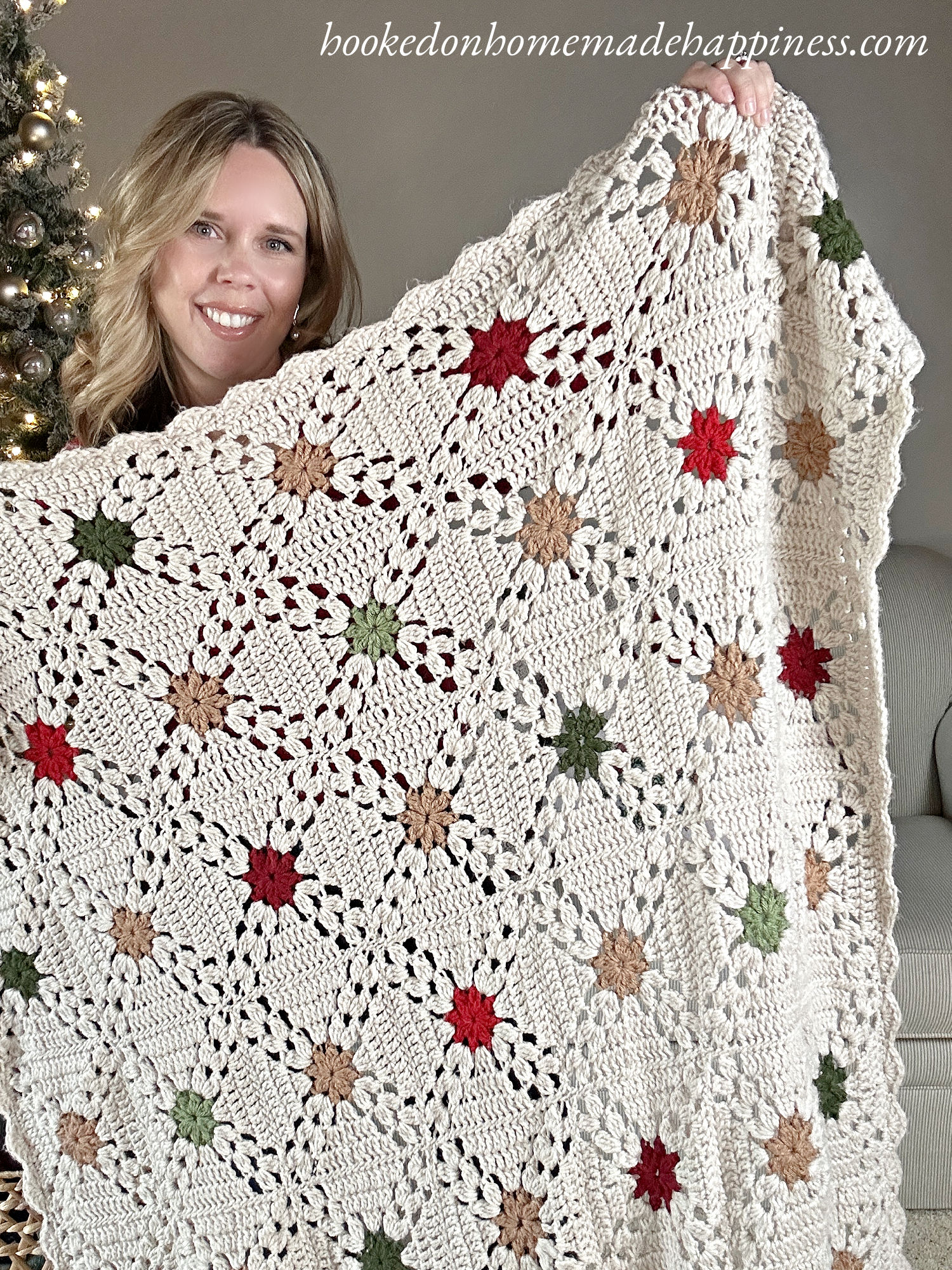 Country Christmas Afghan Crochet Pattern - Hooked on Homemade Happiness