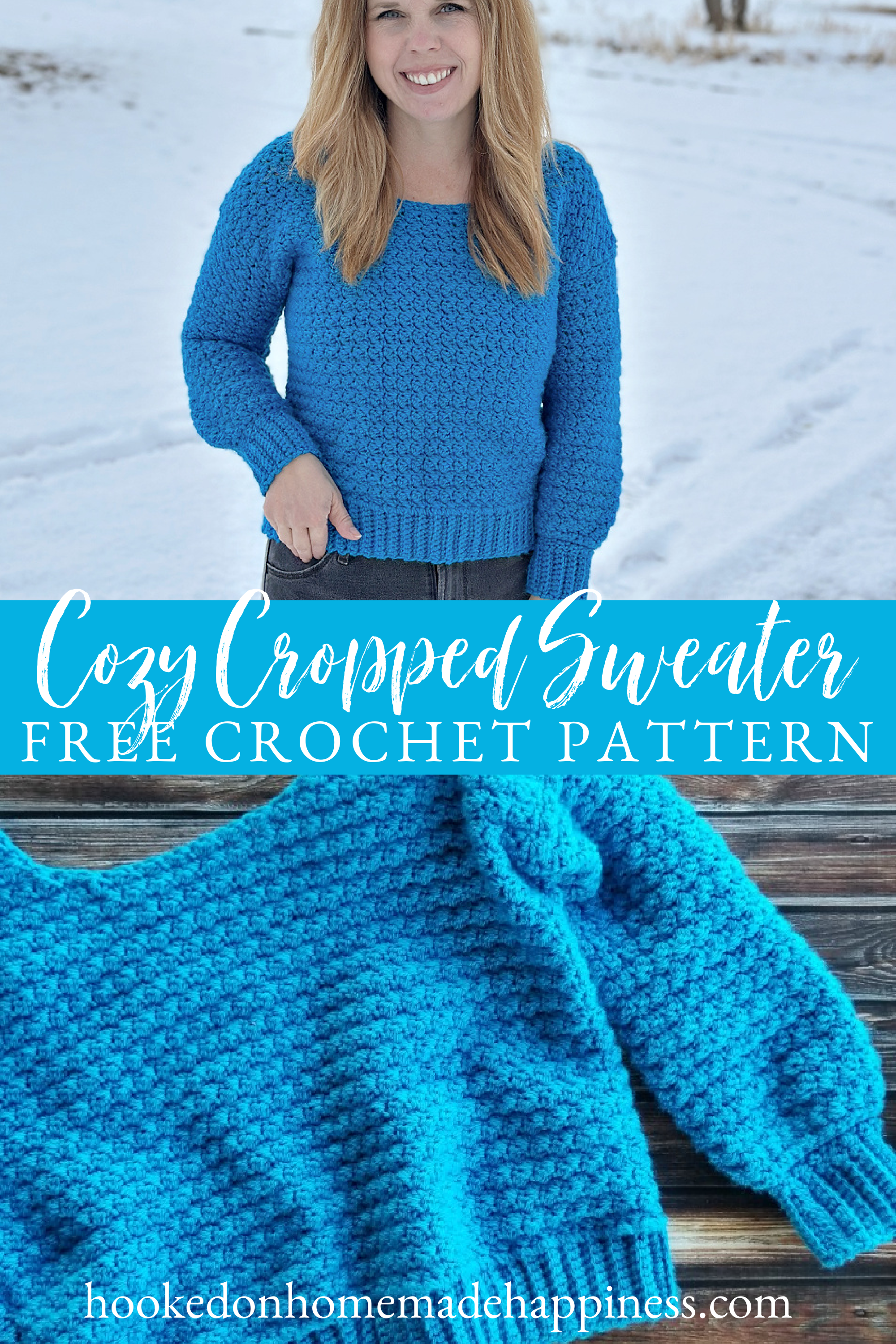 Cozy Cropped Sweater Crochet Pattern - Hooked on Homemade Happiness