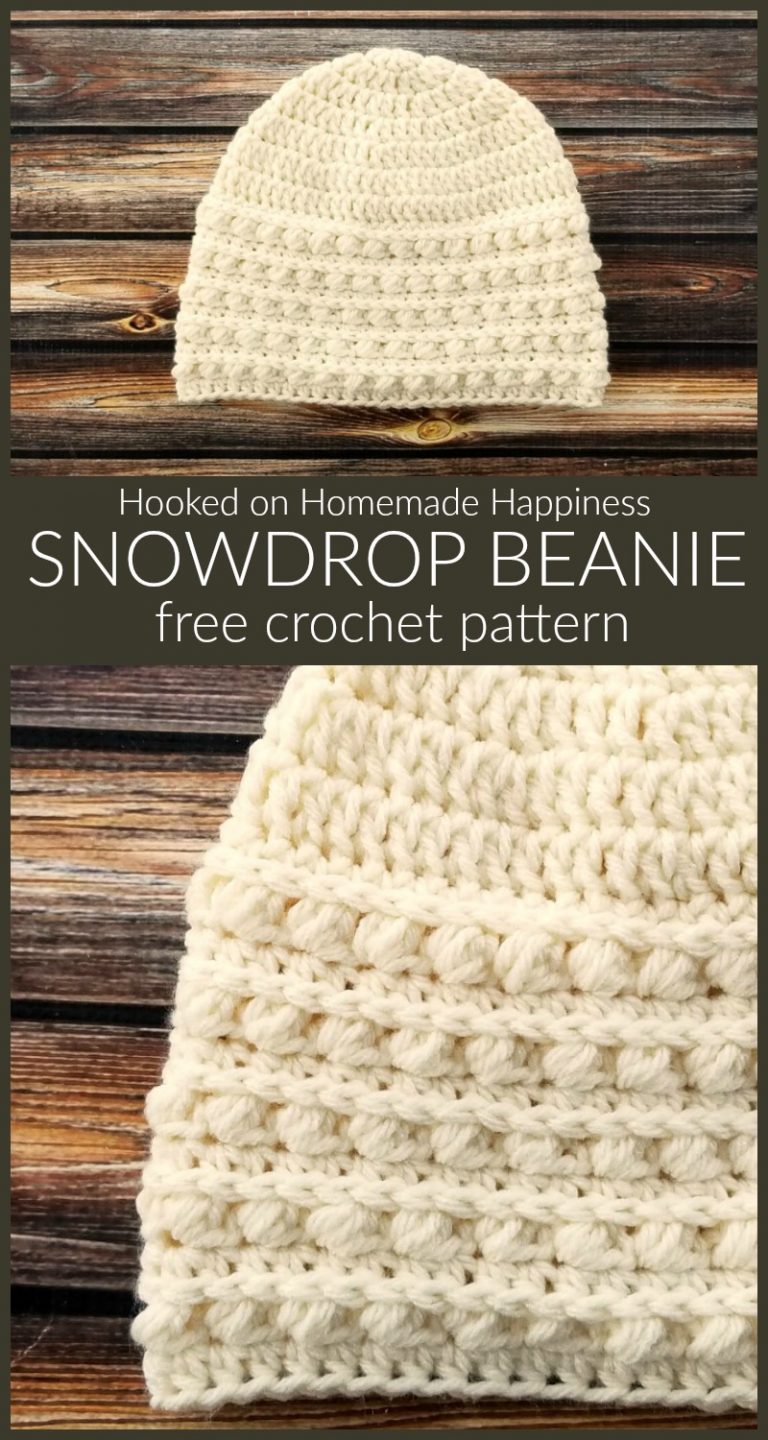 Snowdrop Beanie Crochet Pattern (CAL for a Cause) - Hooked on Homemade Happiness