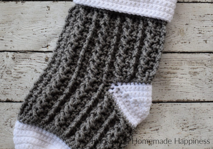 Cable Crochet Stocking Pattern - Hooked on Homemade Happiness
