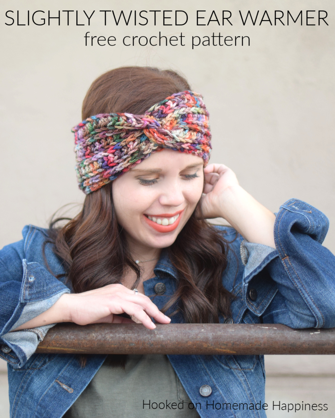 Slightly Twisted Ear Warmer Crochet Pattern - Hooked on Homemade Happiness