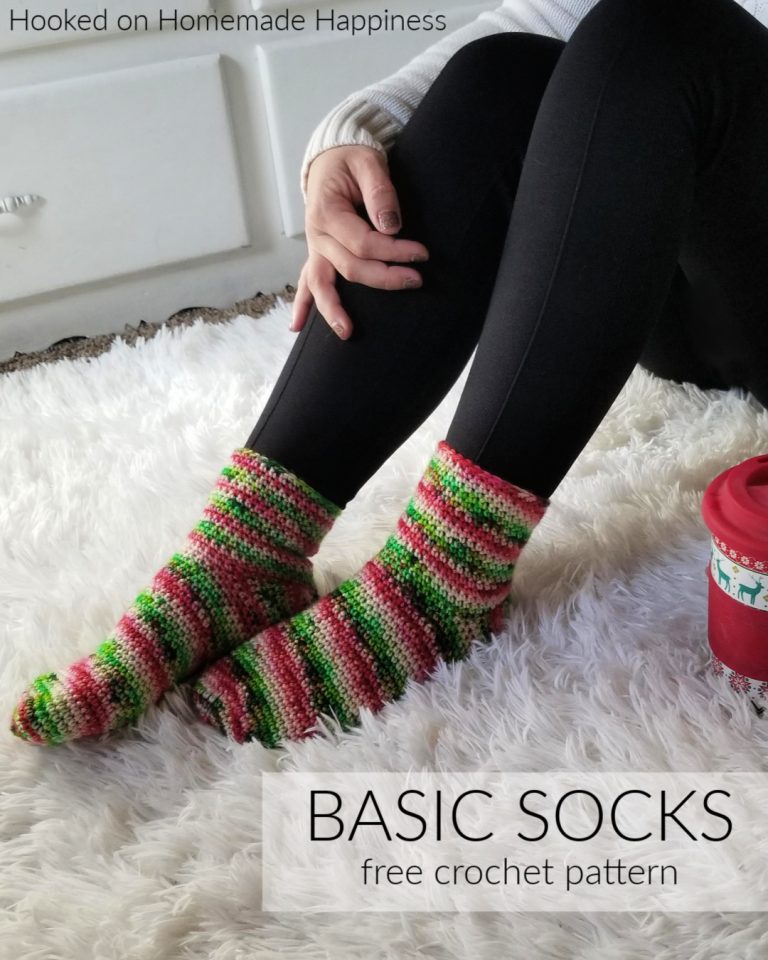 Basic Crochet Socks Pattern - Hooked on Homemade Happiness
