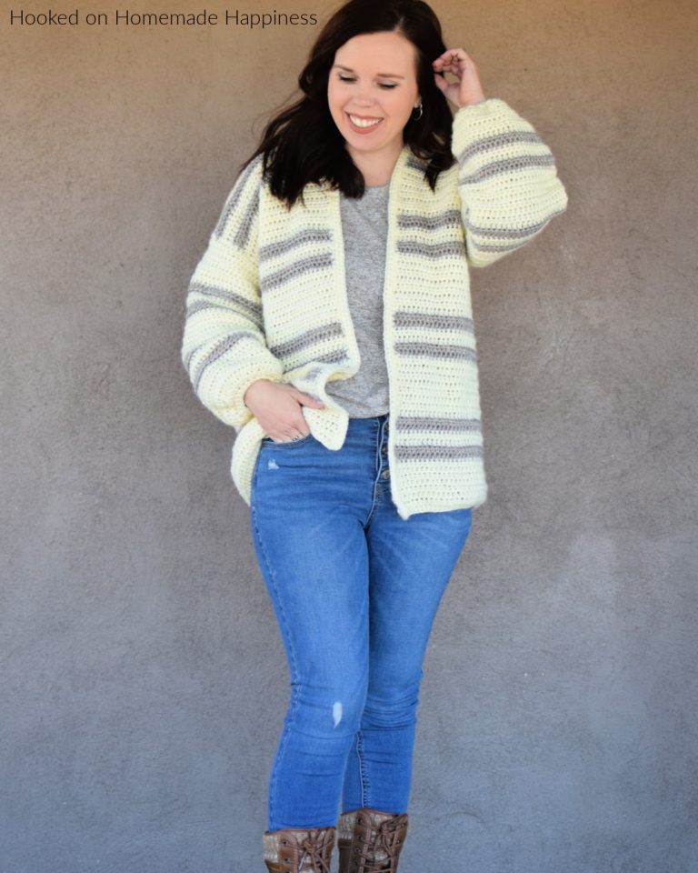 Cozy Cardi Crochet Pattern - Hooked on Homemade Happiness