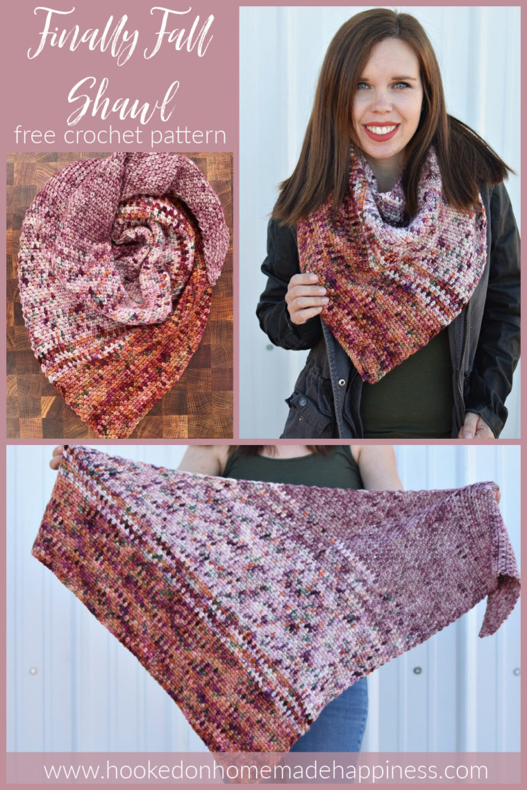 Finally Fall Shawl Crochet Pattern - Hooked on Homemade Happiness