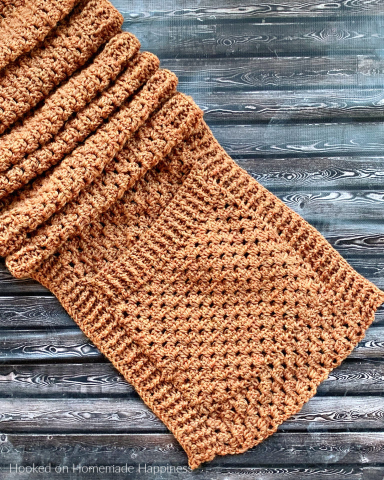 Persimmon Pocket Shawl Crochet Pattern - Hooked on Homemade Happiness
