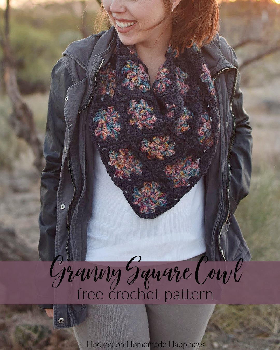 Granny Square Cowl Crochet Pattern - Hooked on Homemade Happiness