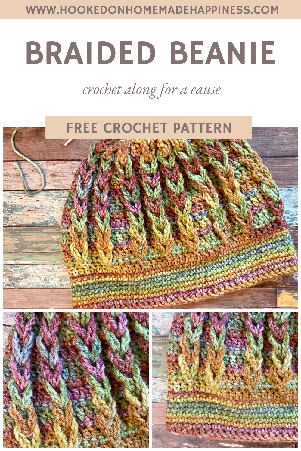 Braided Beanie Crochet Pattern - Hooked on Homemade Happiness