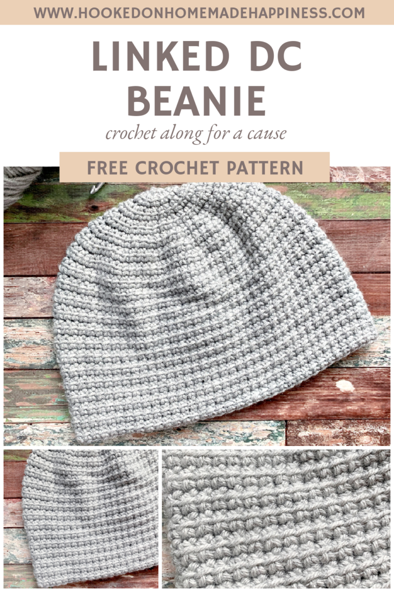 Linked DC Beanie Crochet Pattern - Hooked on Homemade Happiness