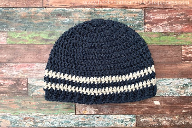 Easy Ribbed Beanie Crochet Pattern - Hooked on Homemade Happiness