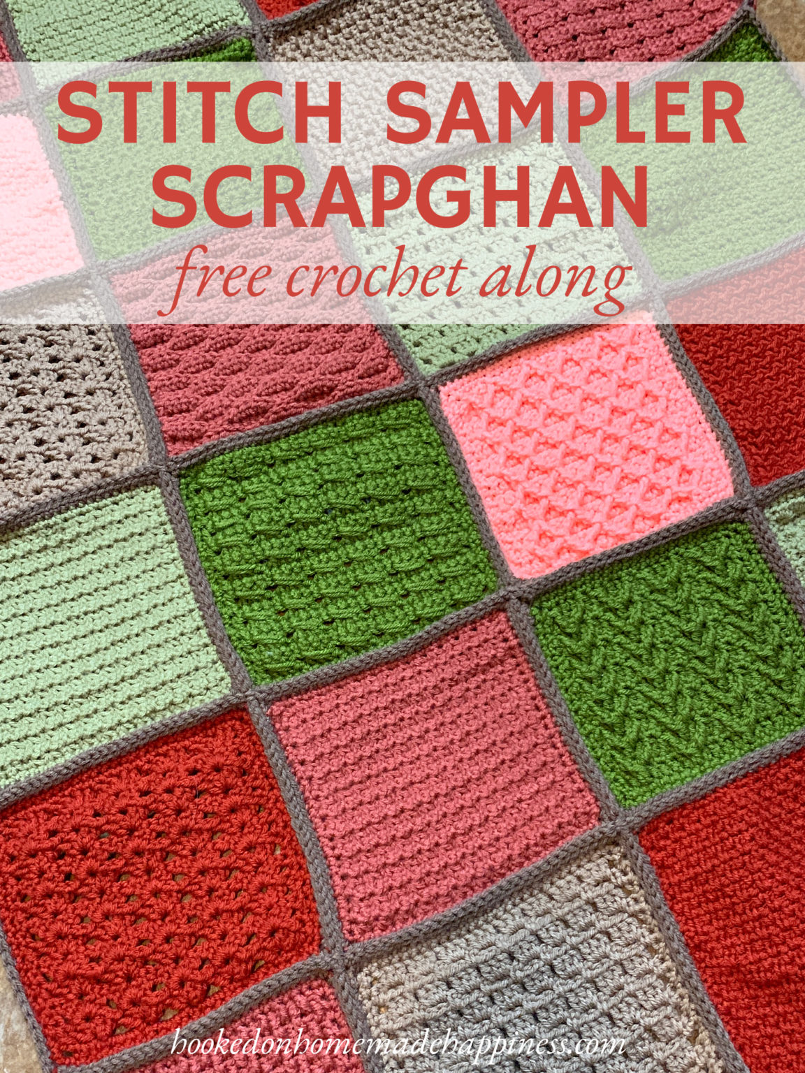 Stitch Sampler Scrapghan Crochet Along 2023 - Hooked on Homemade Happiness