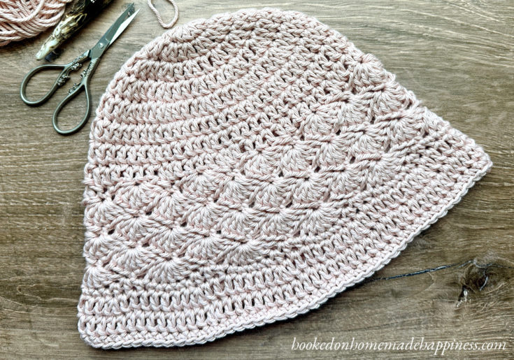 Shell Stitch Bucket Hat Crochet Pattern - Hooked on Homemade Happiness