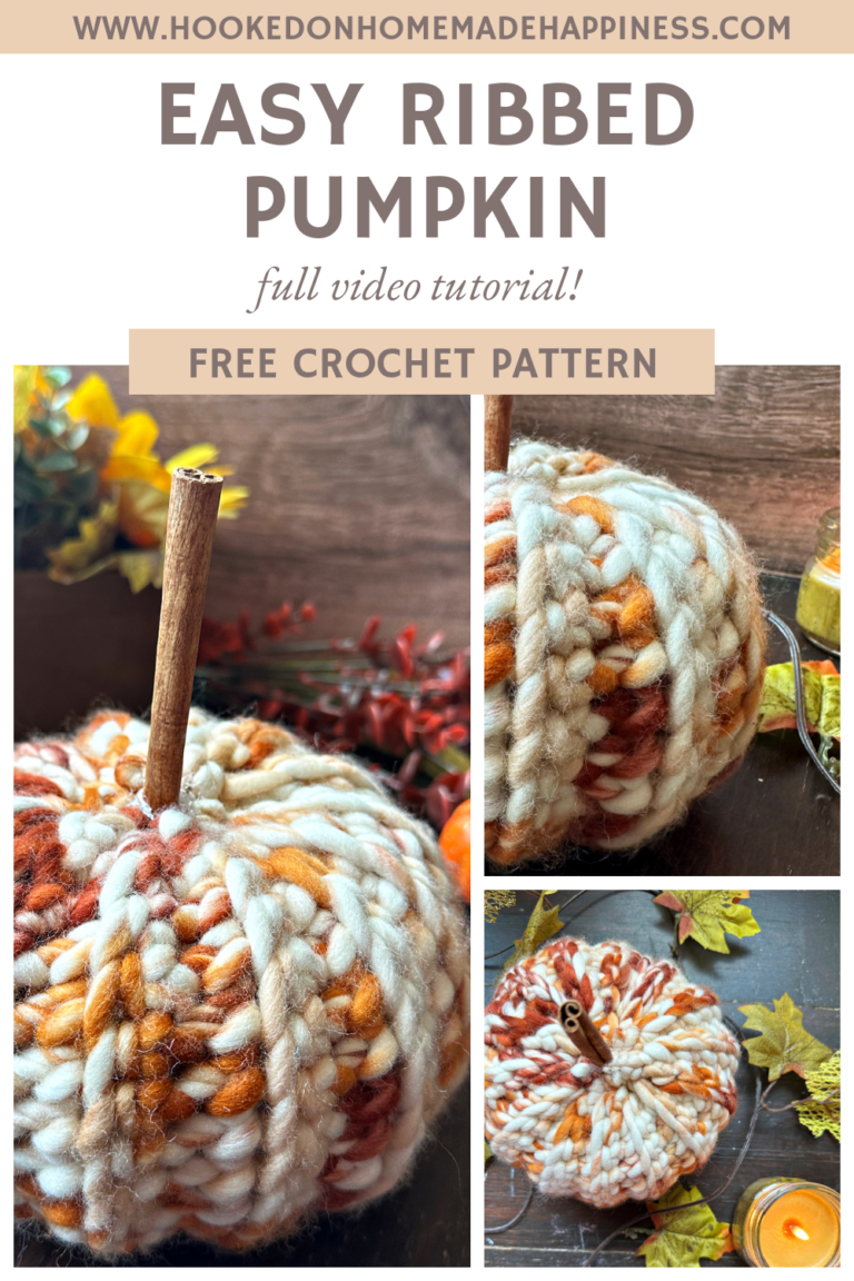 Easy Ribbed Pumpkin Crochet Pattern - Hooked on Homemade Happiness