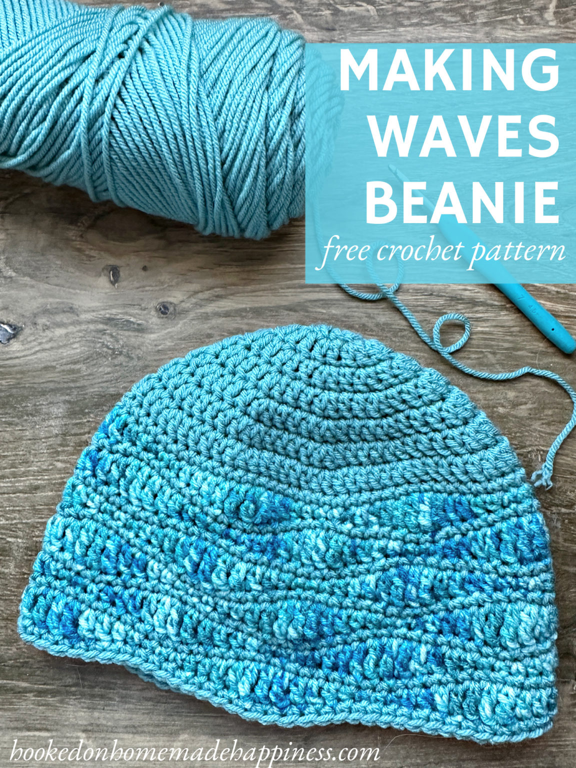 Making Waves Beanie Crochet Pattern - Hooked on Homemade Happiness