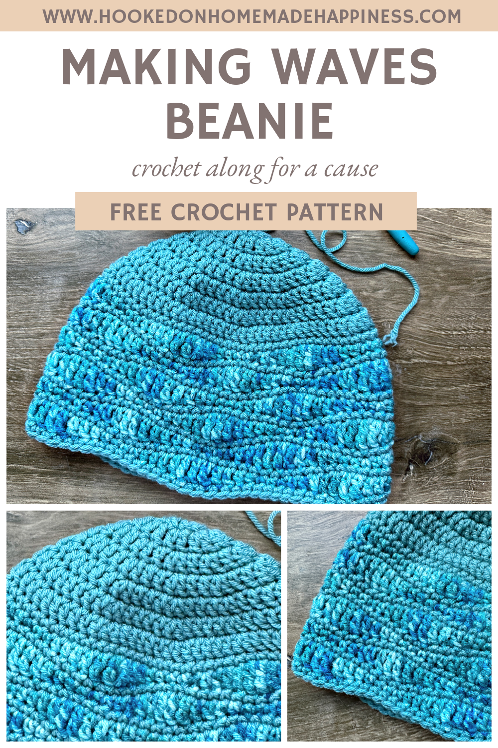 Making Waves Beanie Crochet Pattern - Hooked on Homemade Happiness
