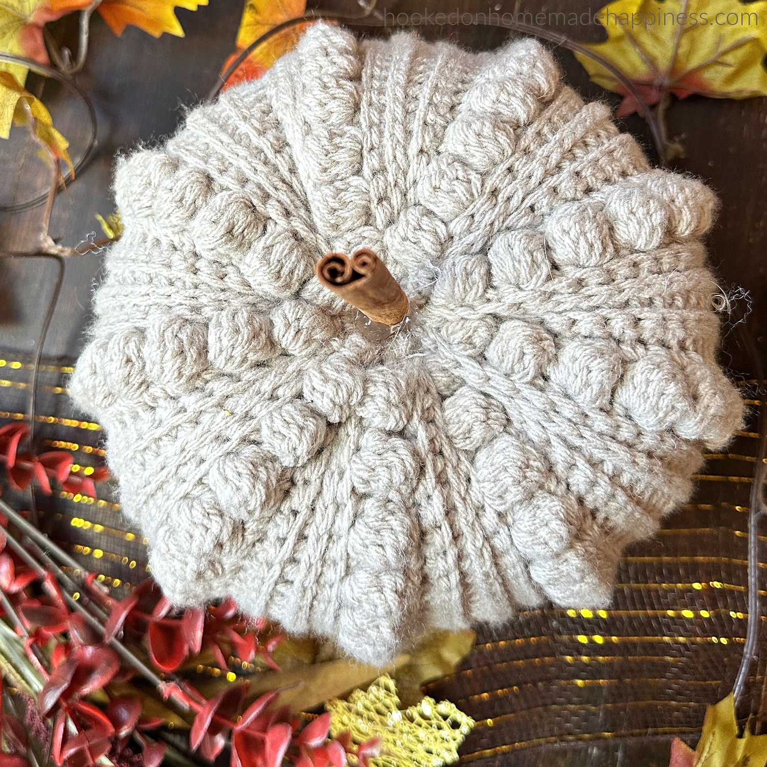 Ribbed Bobble Pumpkin Crochet Pattern - Hooked on Homemade Happiness