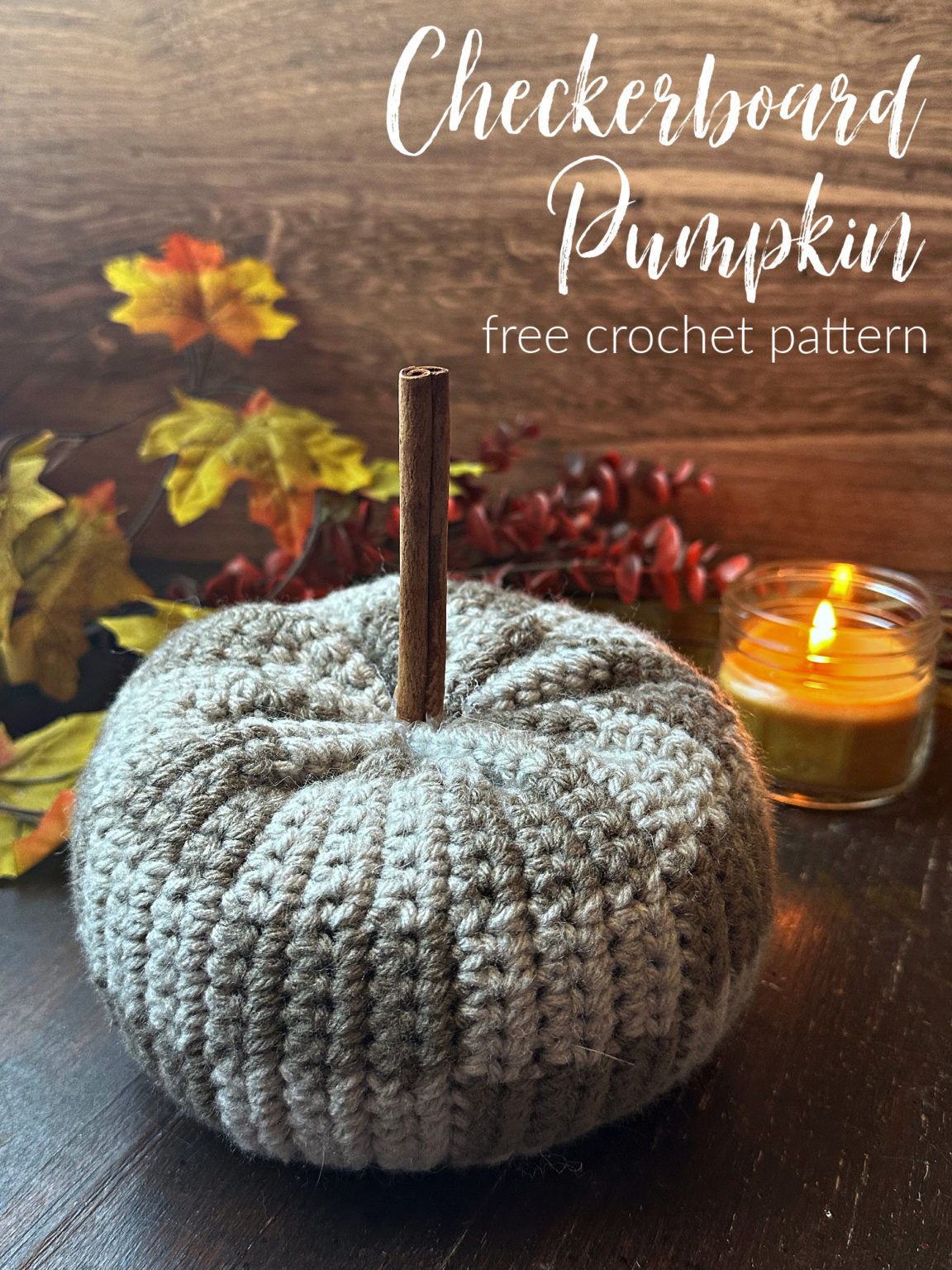 Checkerboard Pumpkin Crochet Pattern - Hooked on Homemade Happiness