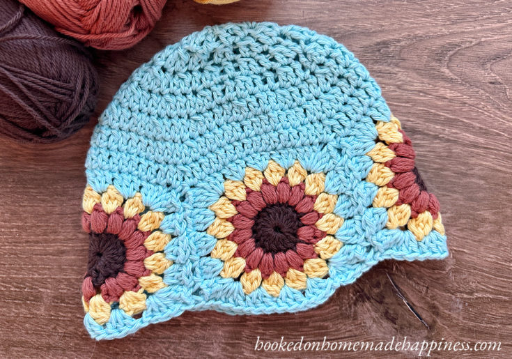 Sunflower Cap Crochet Pattern - Hooked on Homemade Happiness