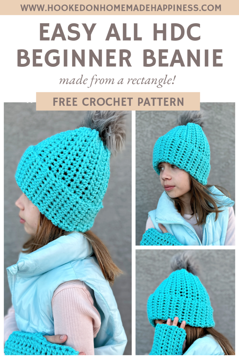 Easy All HDC Beanie Crochet Pattern - Hooked on Homemade Happiness