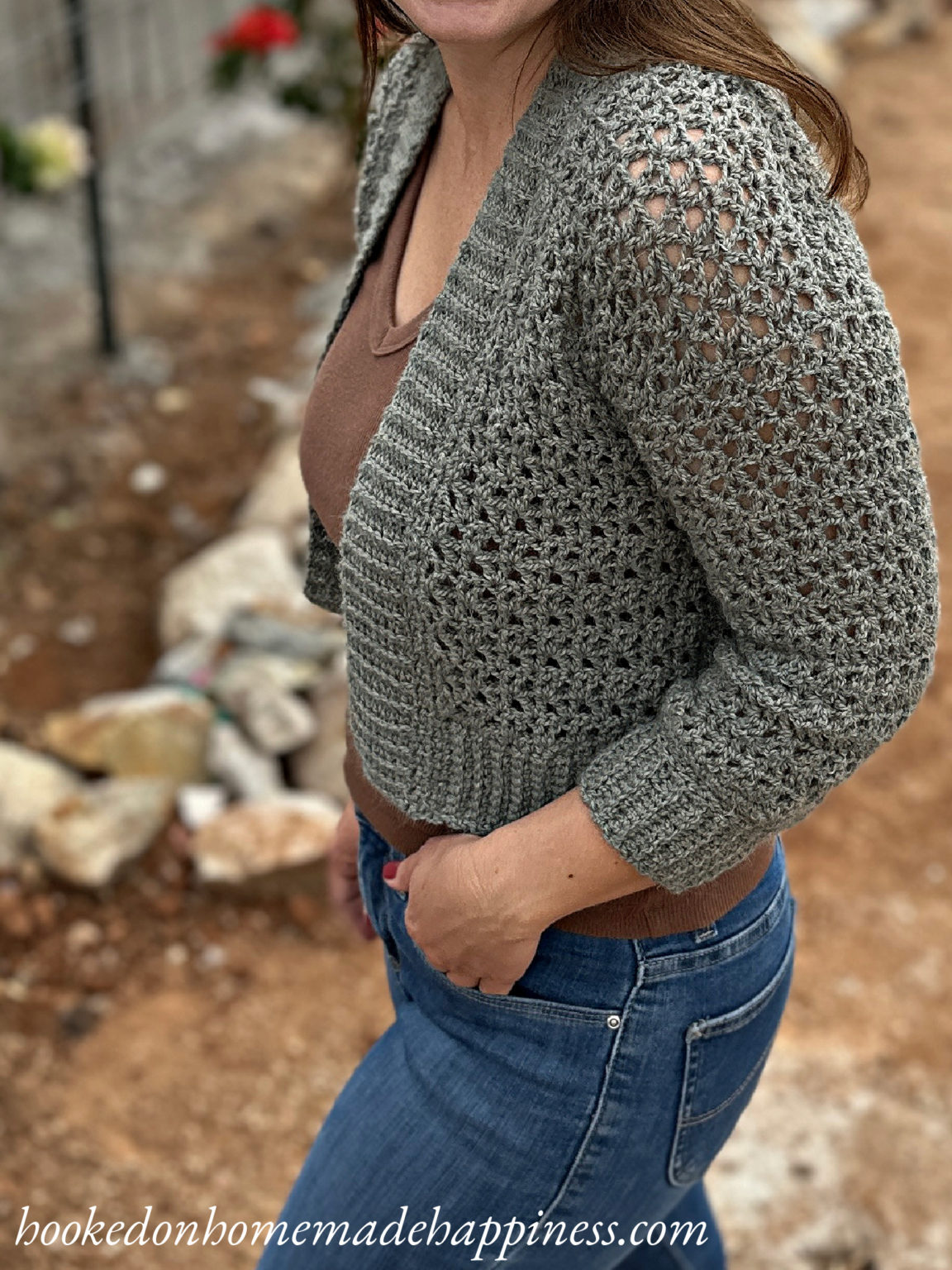 Easy Lace Cardigan Crochet Pattern - Hooked on Homemade Happiness