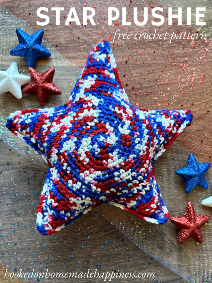 Star Plushie Crochet Pattern - Hooked on Homemade Happiness