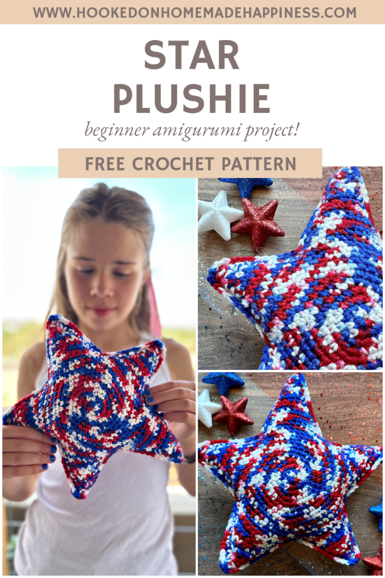 Star Plushie Crochet Pattern - Hooked on Homemade Happiness