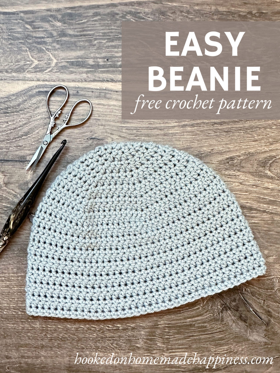 Easy Beanie Crochet Pattern - Hooked on Homemade Happiness