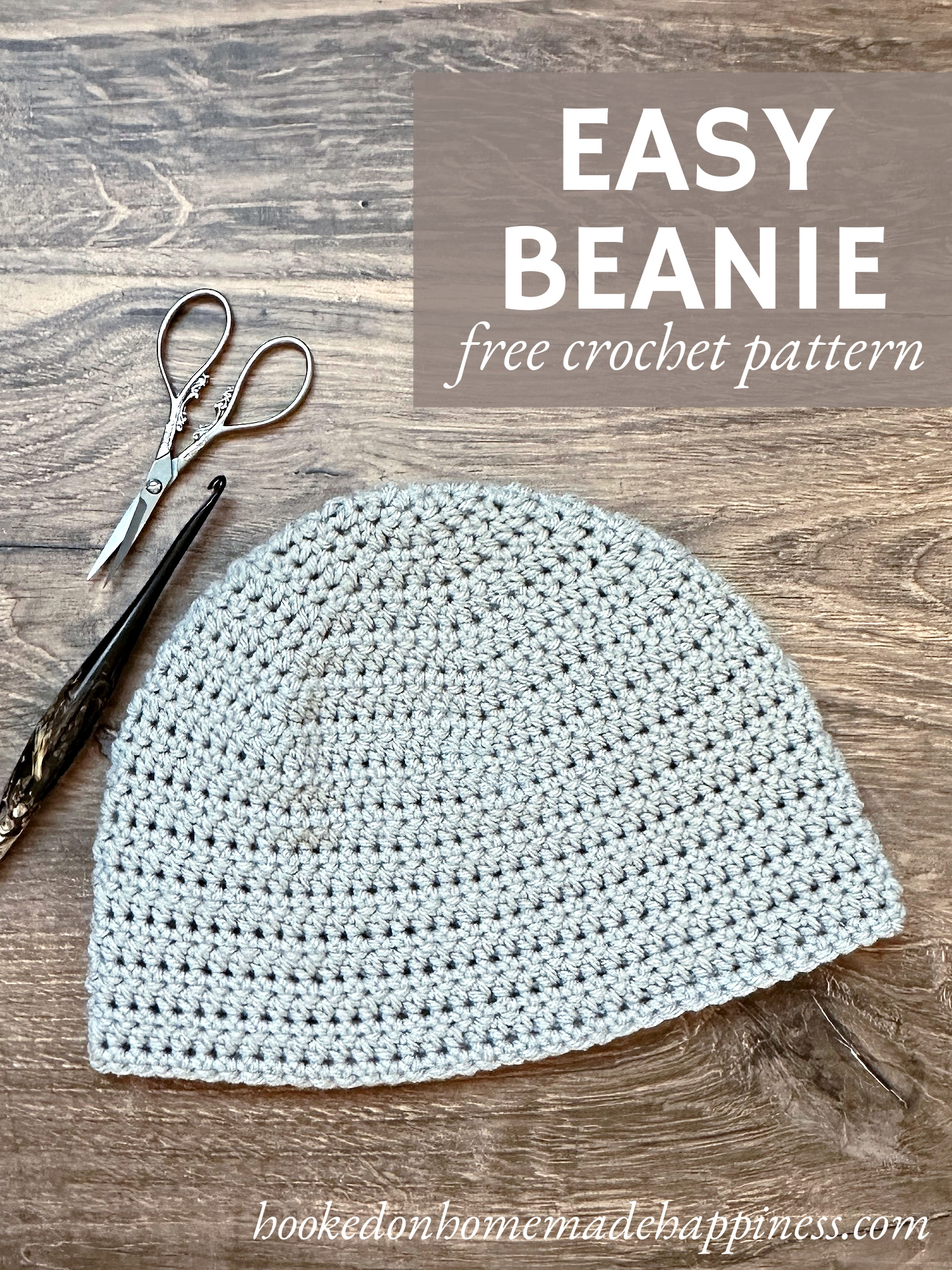 Easy Beanie Crochet Pattern - Hooked on Homemade Happiness