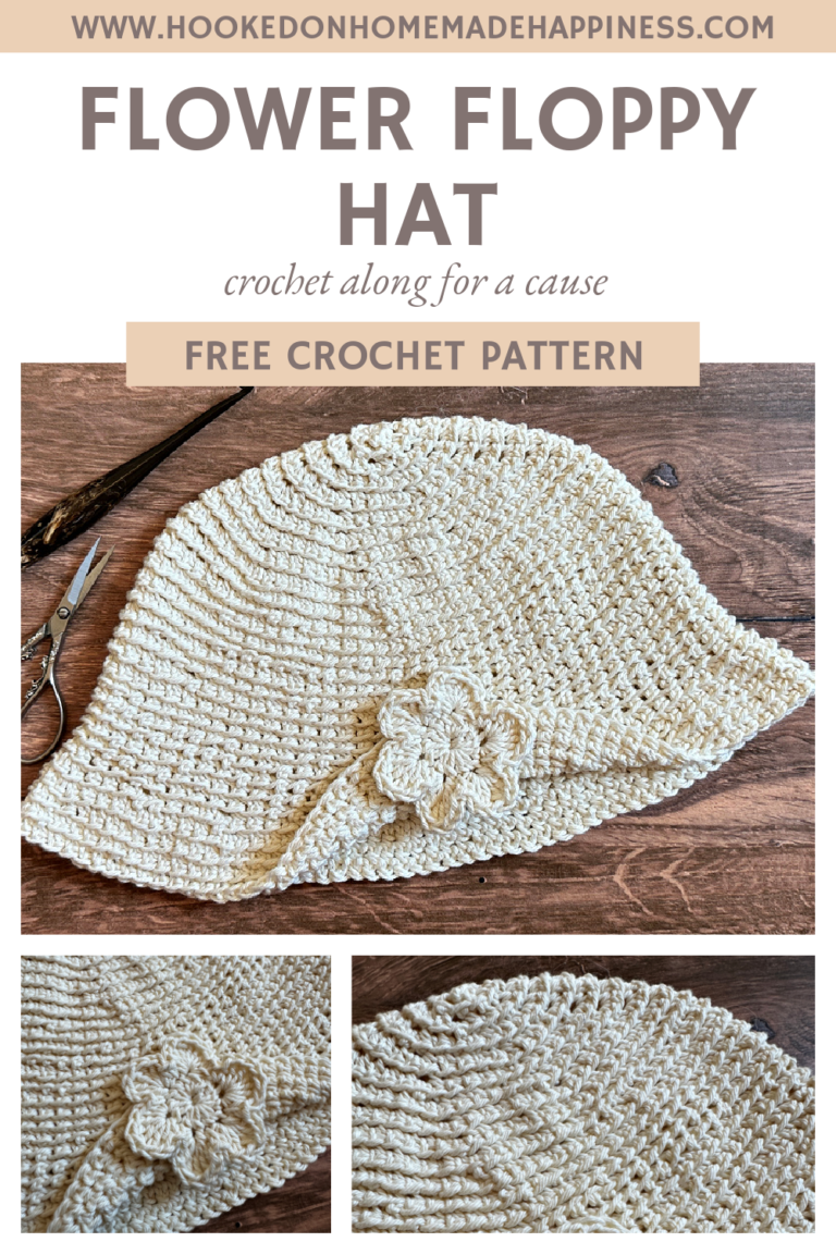 Flower Floppy Hat Crochet Pattern - Hooked on Homemade Happiness