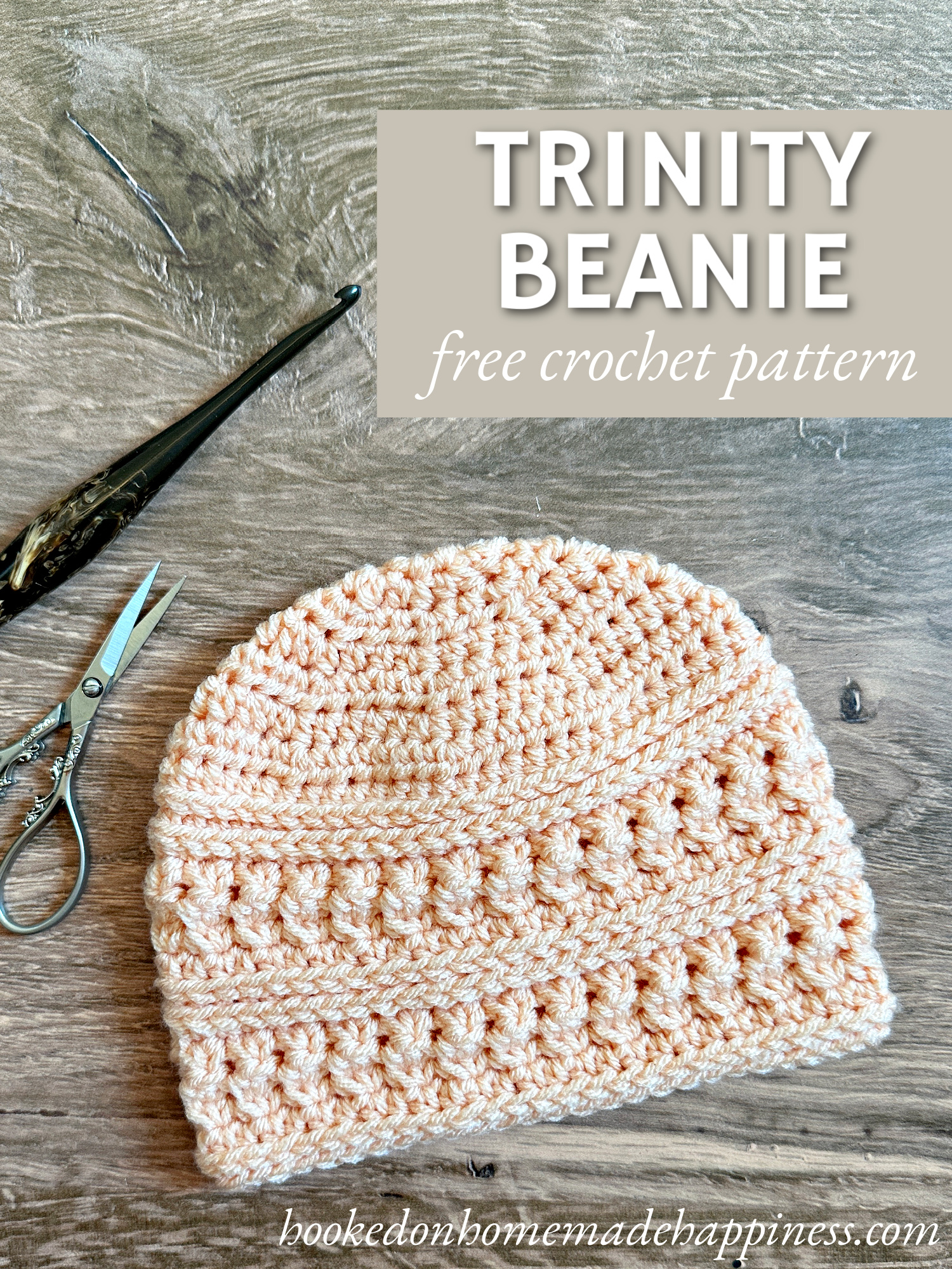 Trinity Beanie Crochet Pattern - Hooked on Homemade Happiness