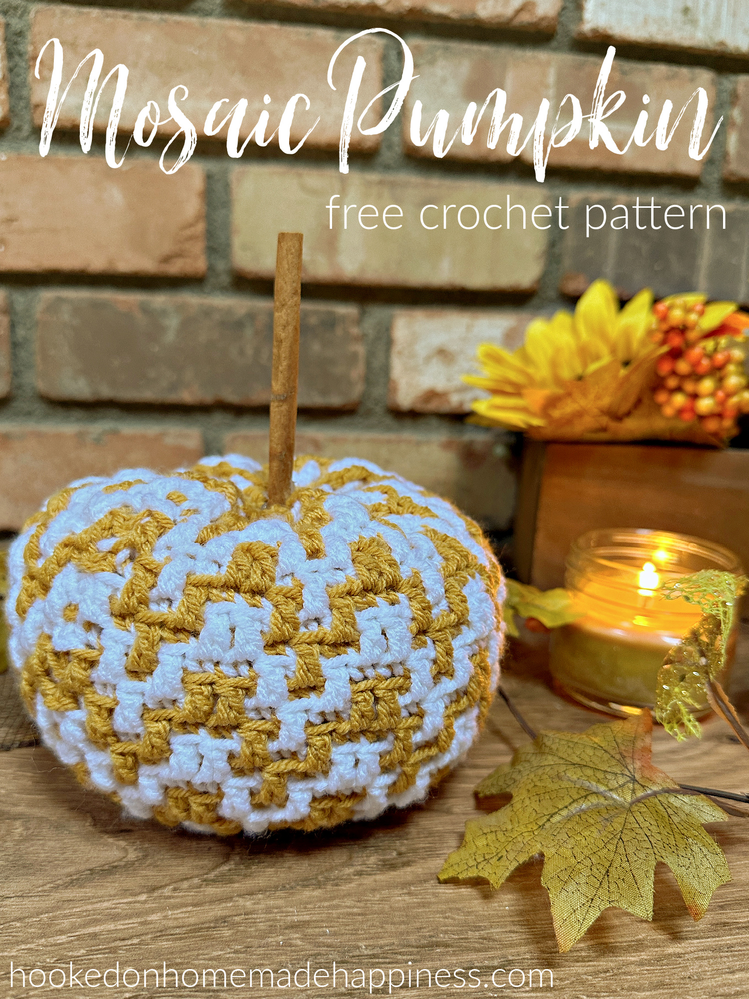 Mosaic Pumpkin Crochet Pattern - Hooked on Homemade Happiness