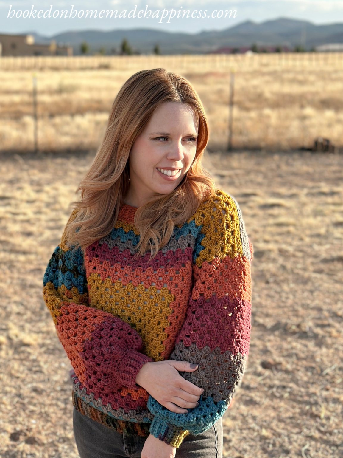 Easy Granny Square Sweater Crochet Pattern - Hooked on Homemade Happiness
