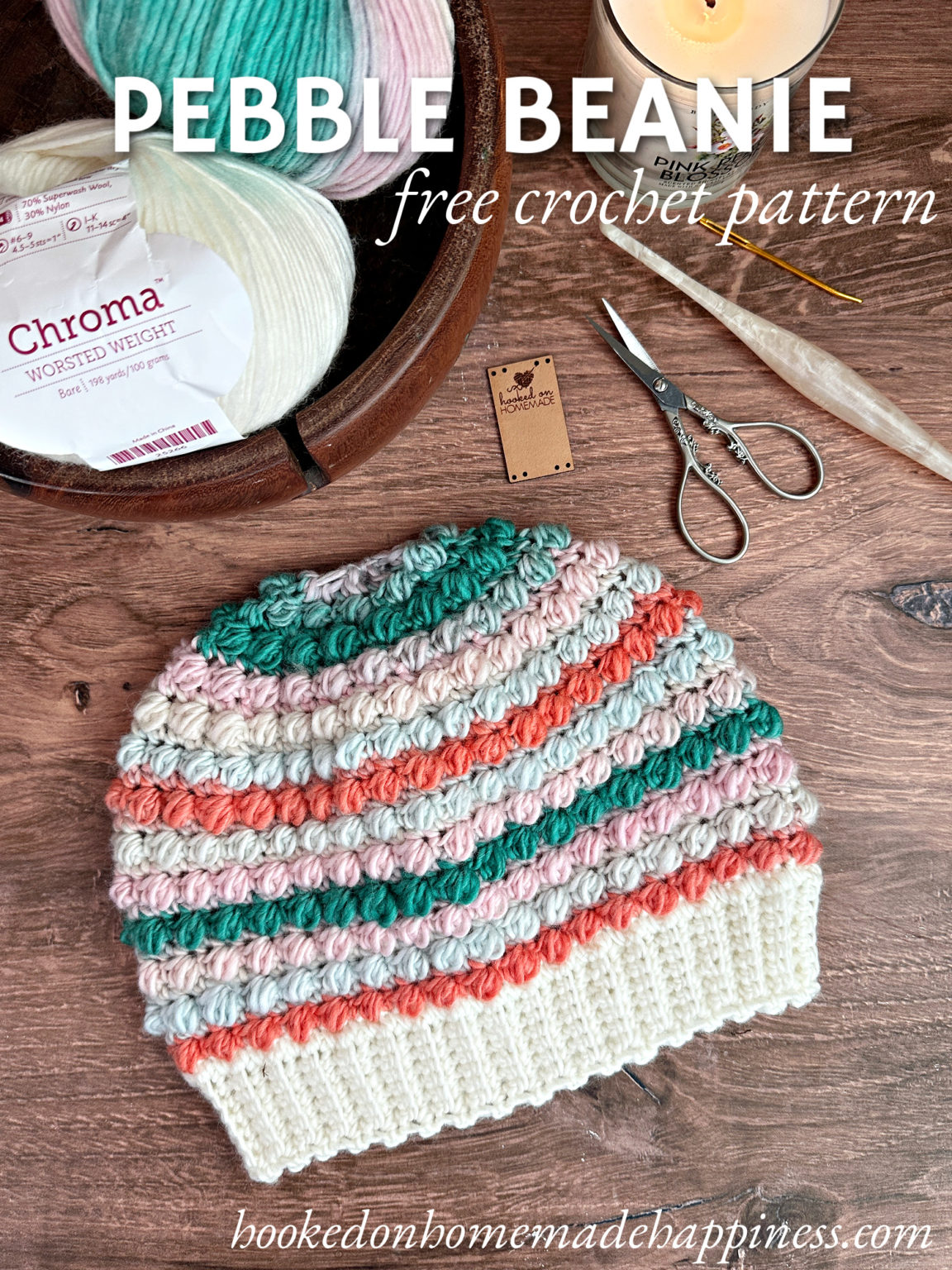 Pebble Beanie Crochet Pattern - Hooked on Homemade Happiness