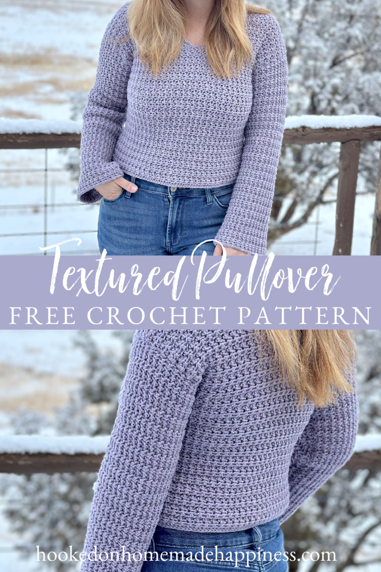 Textured Pullover Sweater Crochet Pattern - Hooked on Homemade Happiness