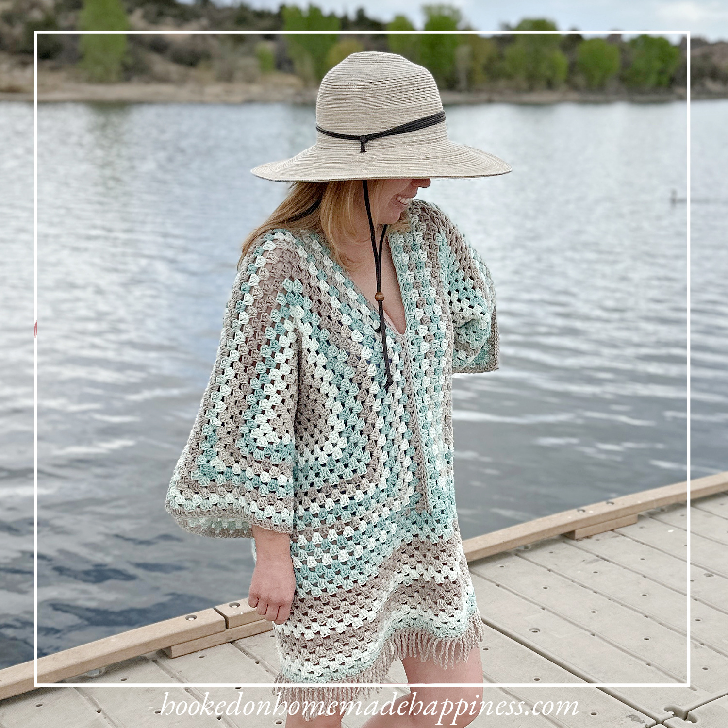 Beach Day Swim Suit Cover Up Crochet Pattern - Hooked on Homemade Happiness