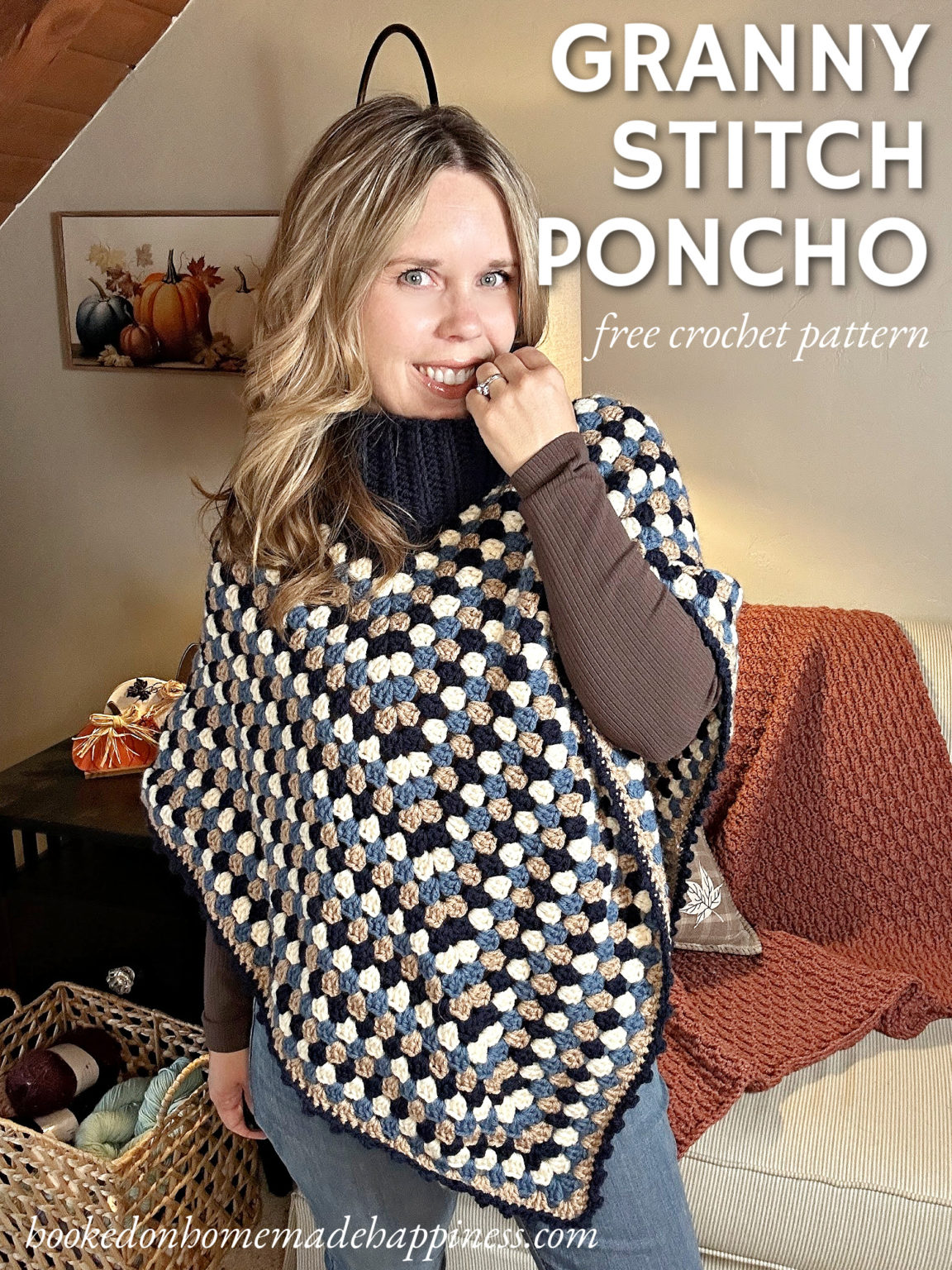 Granny Stitch Poncho Crochet Pattern - Hooked on Homemade Happiness