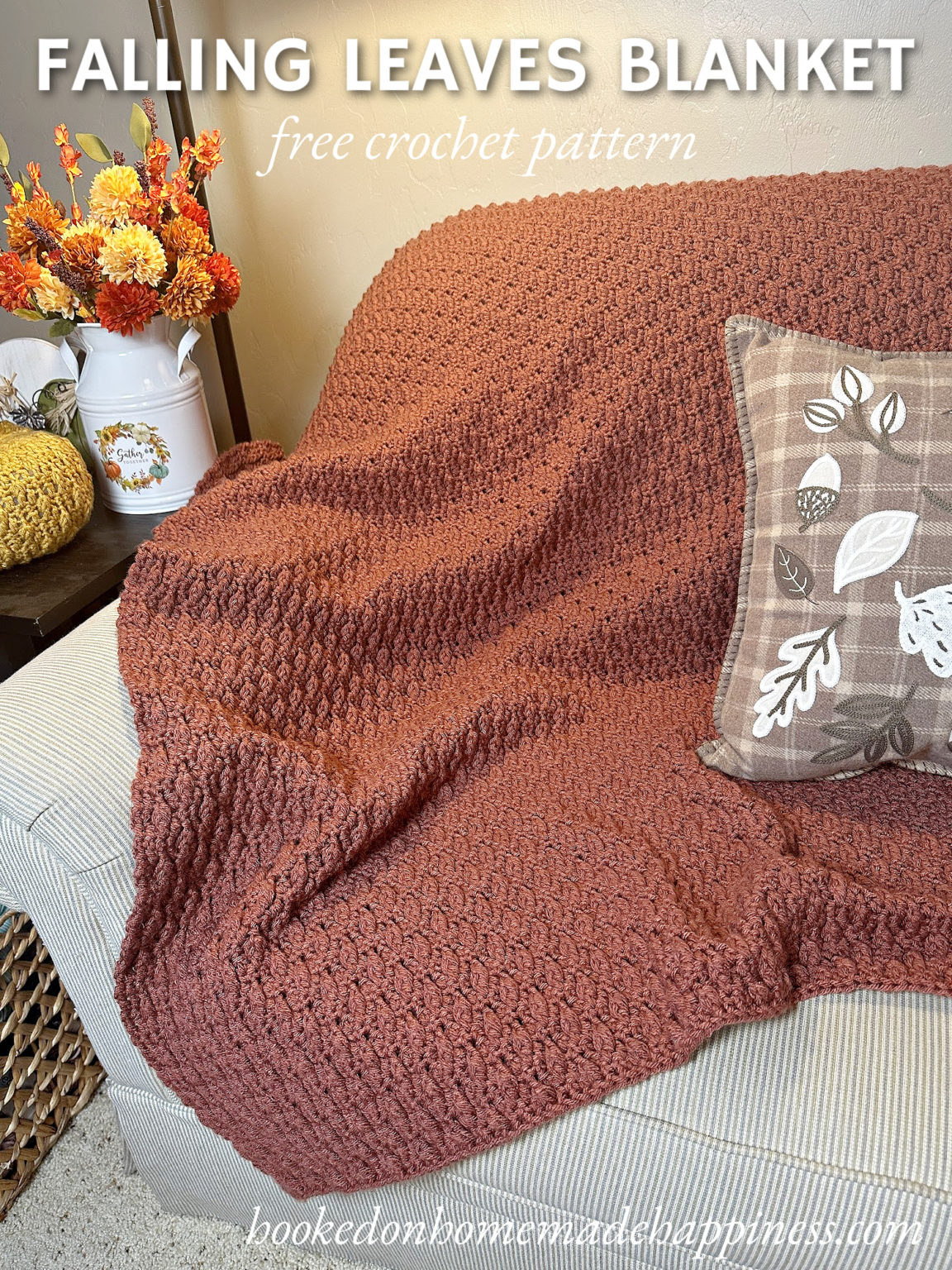 Falling Leaves Blanket Crochet Pattern - Hooked on Homemade Happiness