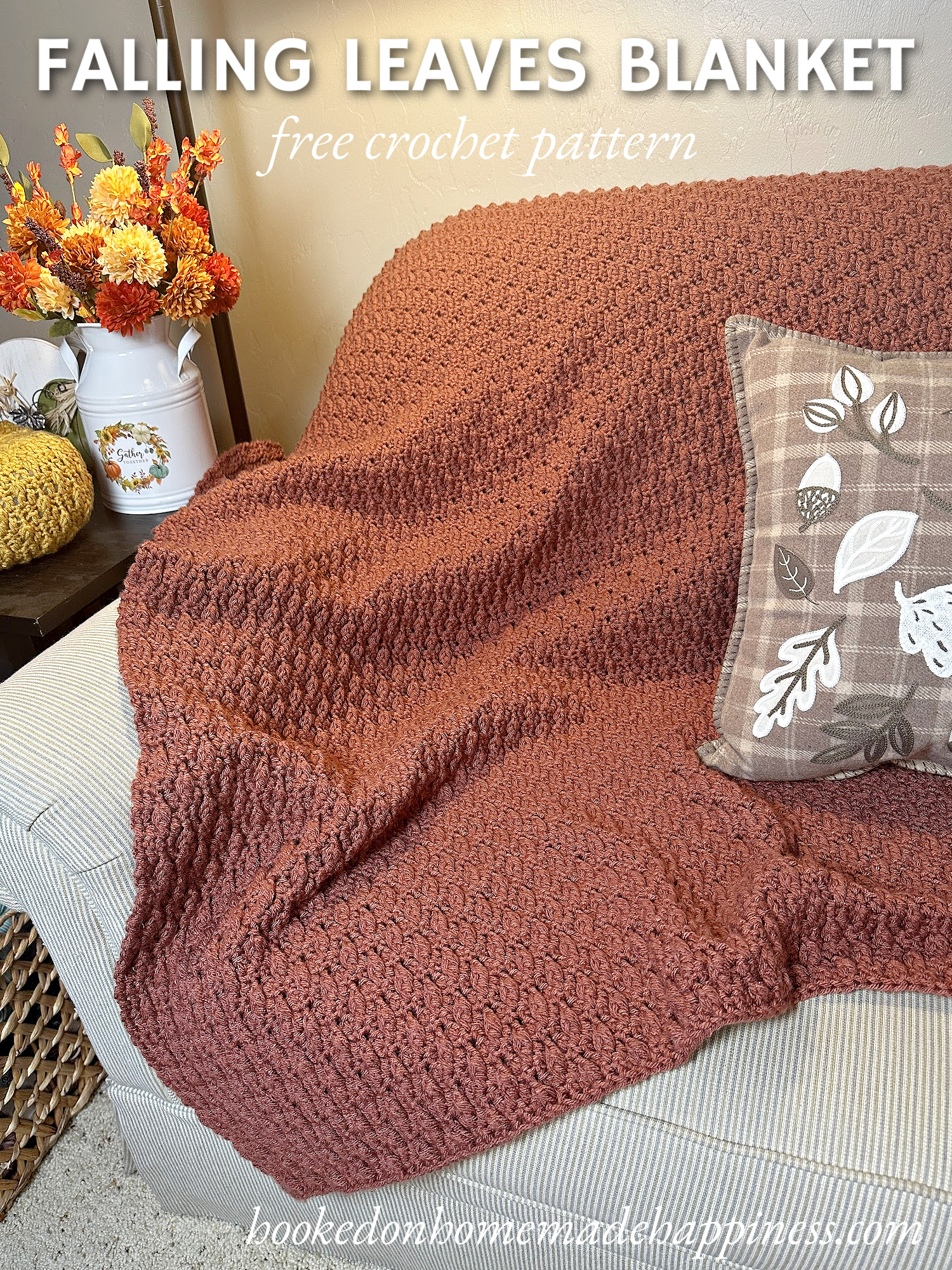 Falling Leaves Blanket Crochet Pattern - Hooked on Homemade Happiness