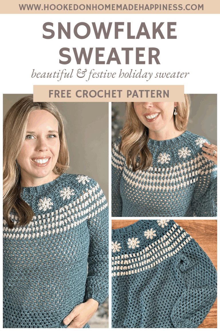 Winter Snowflake Crochet Sweater Pattern - Hooked on Homemade Happiness