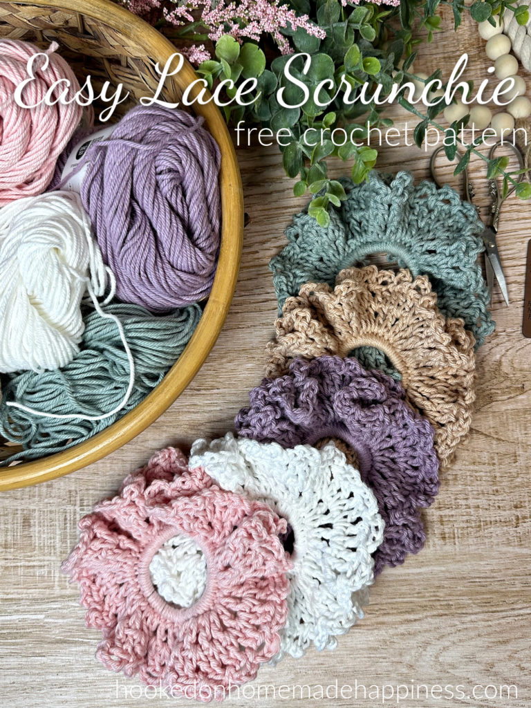 Easy Lace Scrunchie Crochet Pattern (Free & Beginner Friendly) - Hooked ...